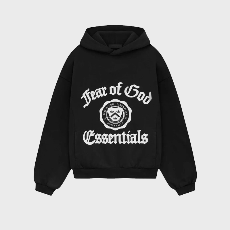 Fear OF God Essentials University Black & Brown Hoodie