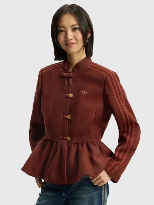 2026 Women’s Adidas Chinese New Year Peplum Jacket - Brown